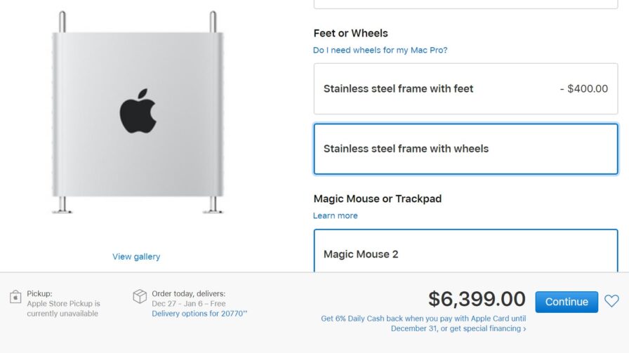 Adding Wheels to Apple's New Mac Pro Costs 400 Goddamn Dollars