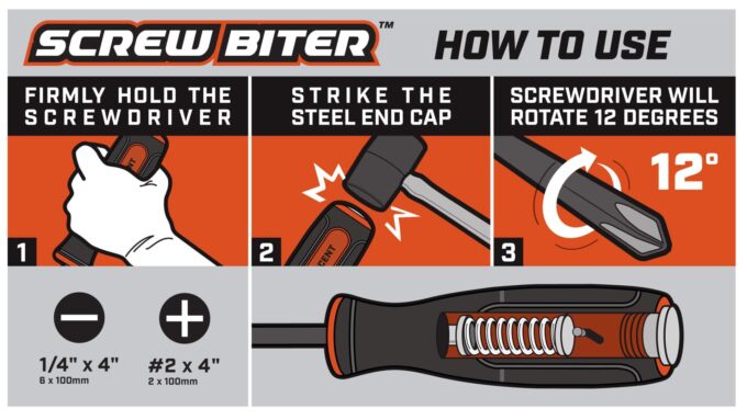 Clever Screwdriver Turns the Force of a Hammer Blow Into Extra Torque ...
