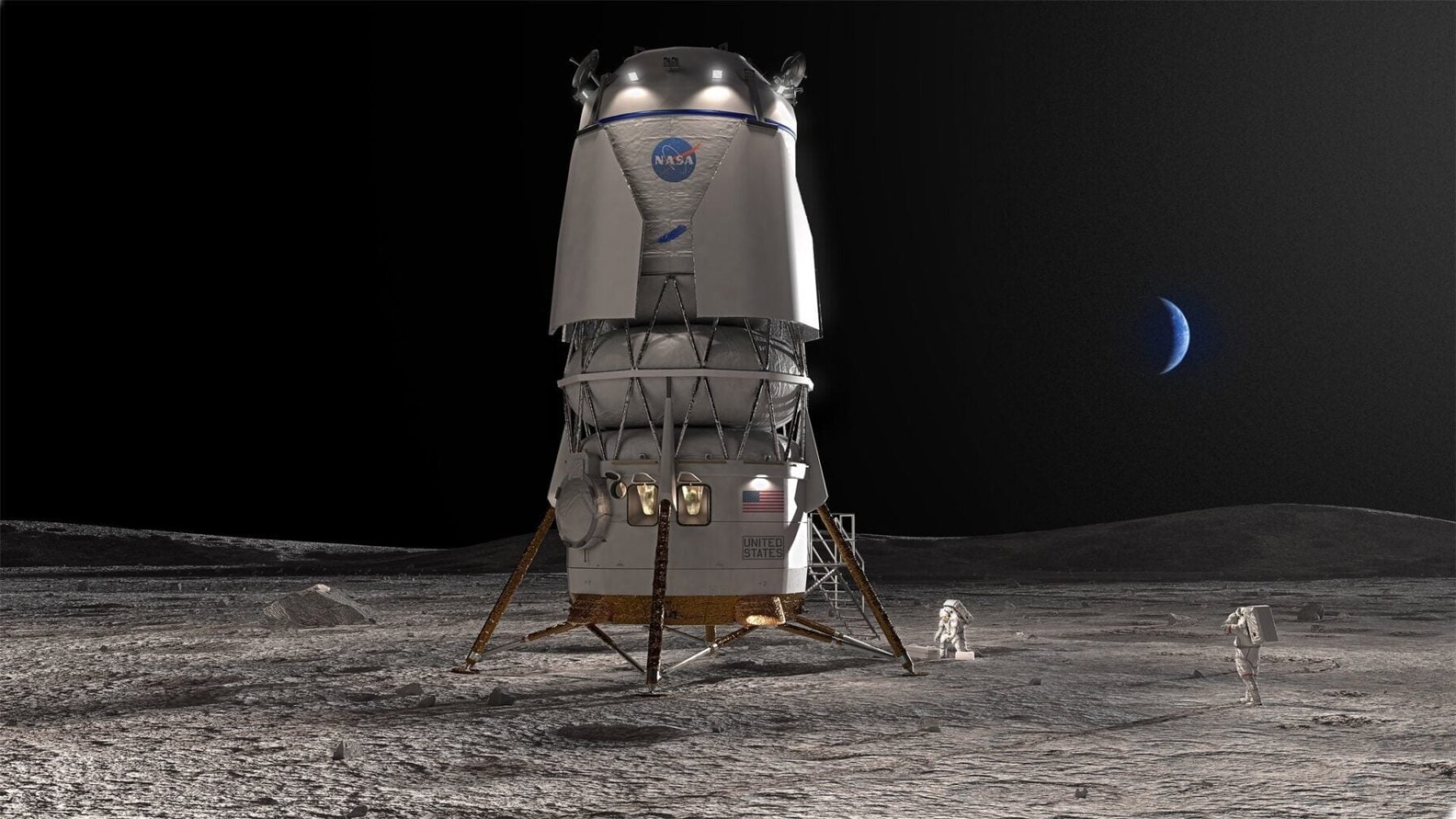 Blue Origin Reveals Full-Scale Model of Future Lunar Cargo Lander