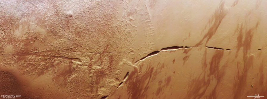 Mars-Orbiting Spacecraft Captures 'Snaking Scar' Across the Base of ...