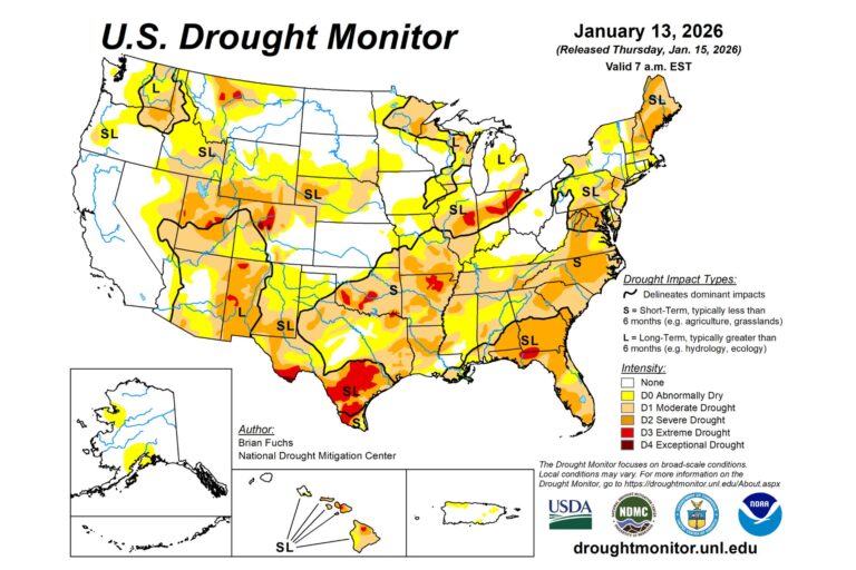 Map Reveals Bizarre January Drought Hitting 130 Million Americans