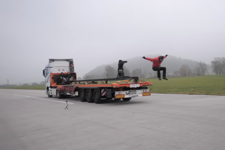 Watch a Man Get Launched Off a Truck at 50 MPH, for Science