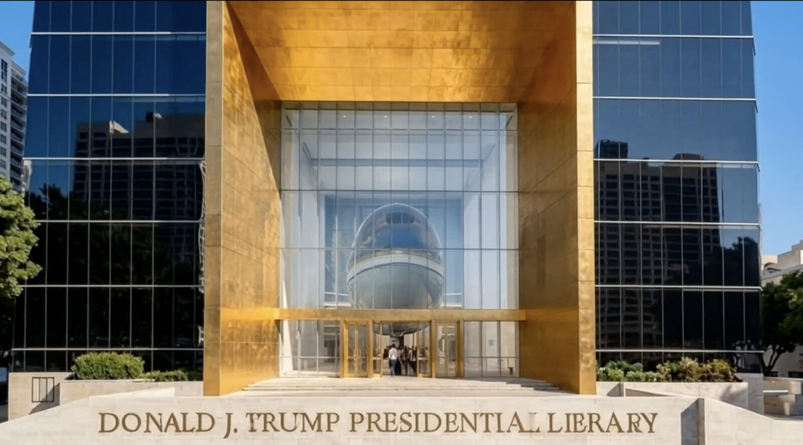 Trump Posts Concept Art of His Presidential Library, and It's AI Slop
